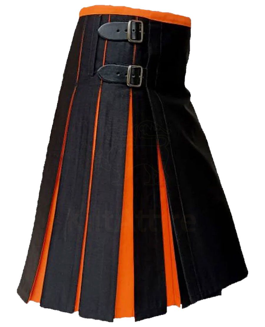 Black Hybrid Orange Kilt - Stylish and Comfortable Modern Utility Kilt ...