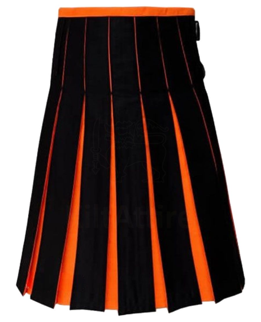 Black Hybrid Orange Kilt - Stylish and Comfortable Modern Utility Kilt ...