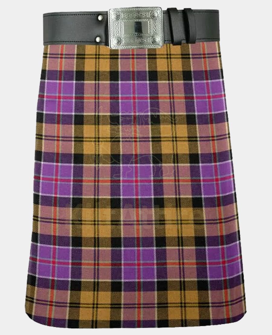 Culloden District Gold Modern Tartan Kilt for Men’s Fashion
