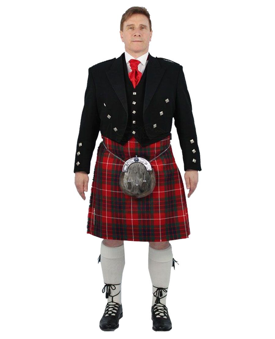 Fraser Red Modern Prince Charlie Kilt Outfit for Men – Scottish Formal ...