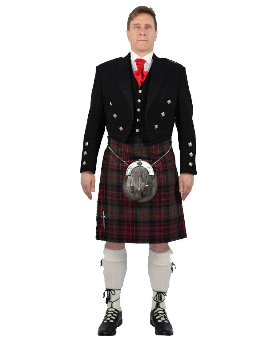 Fraser Red Modern Prince Charlie Kilt Outfit for Men – Scottish Formal ...