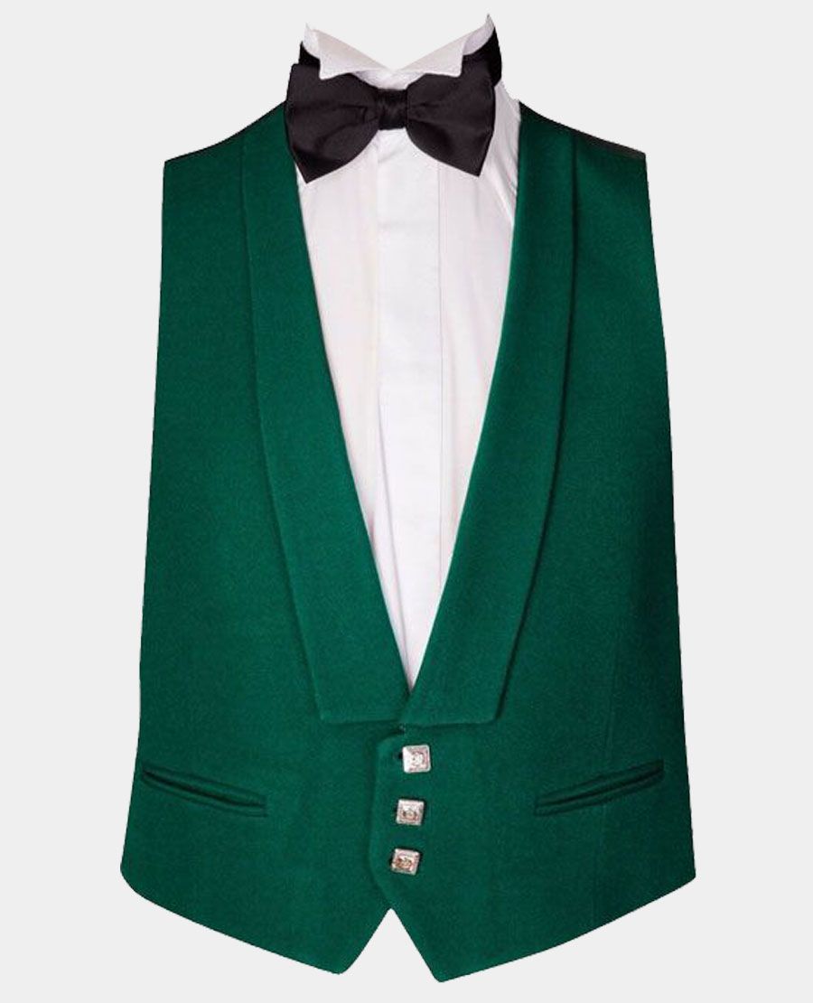 Green Prince Charlie Jacket With Waistcoat Set Scottish Highland