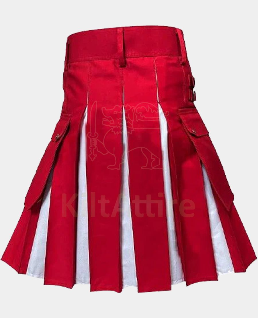 Red & White Santa Claus Hybrid Utility Kilt for Christmas