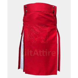Red & White Santa Claus Hybrid Utility Kilt for Christmas